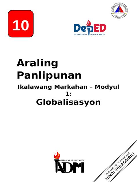 Ap 10 Q2 Module 1 Globalisasyon Pdf