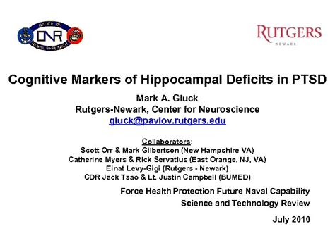 Cognitive Markers Of Hippocampal Deficits In Ptsd Mark