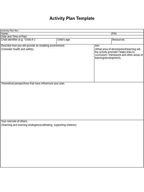 Aetc Activity Plan Template Pdf Learning Education Theory