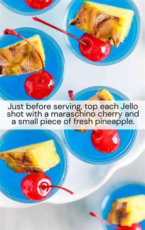 Blue Hawaiian Jello Shots Pass The Dessert