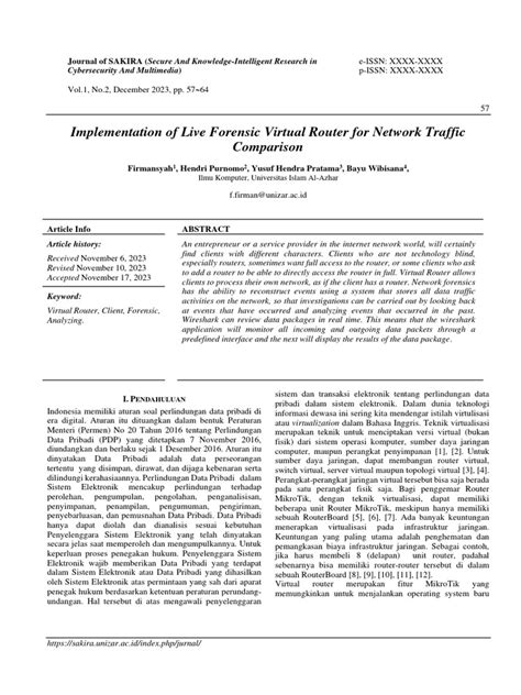 implementation of live forensic virtual router for network traffic
