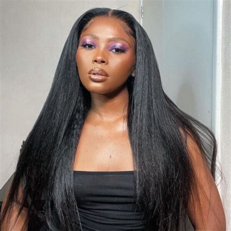 Pre Plucked 13x6 Lace Front Wigs Kinky Straight Human Hair Tinashe Hair