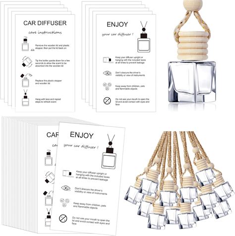 Boao 50 Sets Hanging Car Air Freshener Diffuser Bottles