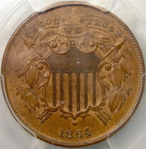 1864 Two Cent Piece Small Motto Gorgeous Very Scarce Pcgs Au Detail Ebay