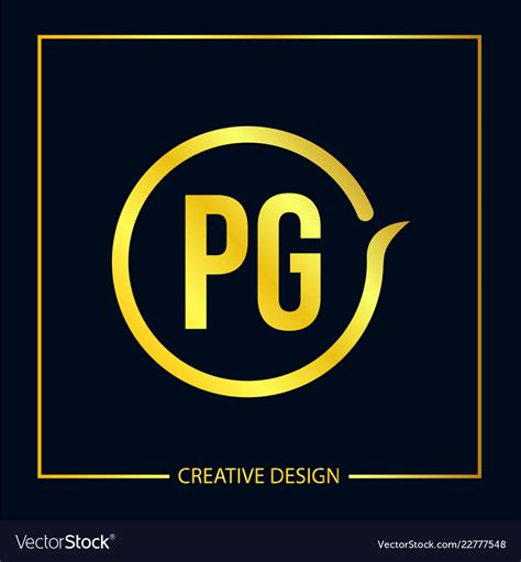 Initial Letter Pg Logo Template Design Royalty Free Vector