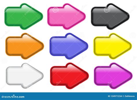 Glossy Arrow Shaped Buttons Stock Illustration Illustration Of Blend Black 124971234