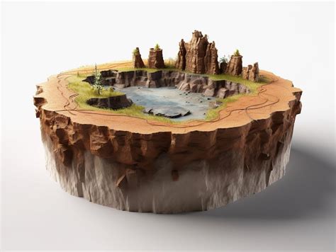 Isometric View Of Land Abstract Premium Ai Generated Image