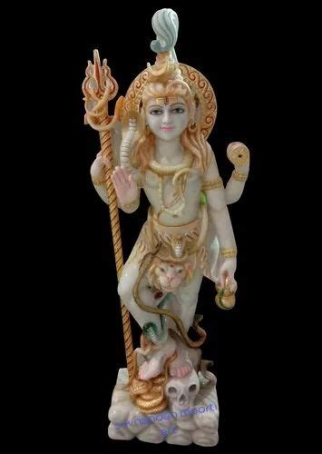 Multicolor Painted Shiva Marble Statue For Temple Size 25feet At Rs
