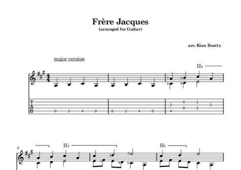 Frère Jacques Major And Minor Version Classical Guitar Fingerstyle