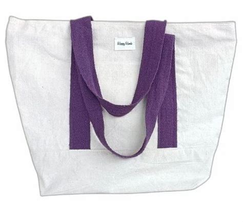 Plain Loop Handle Cotton Canvas Bag Sizedimension 13x165x5inch At
