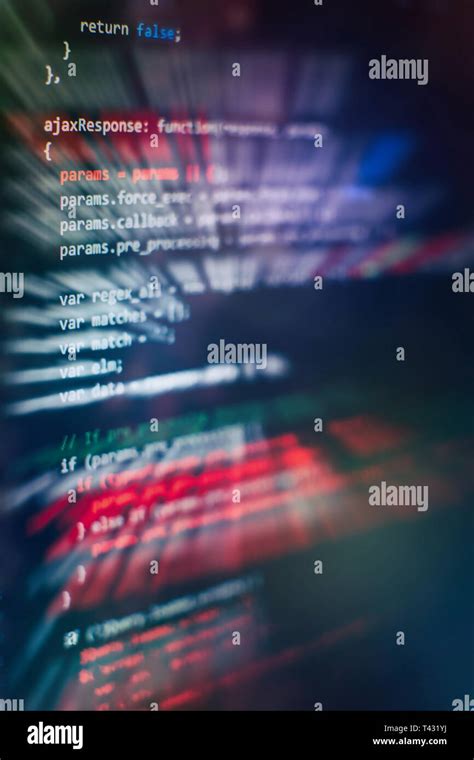 Website Html Code On The Laptop Display Closeup Photo Desktop Pc
