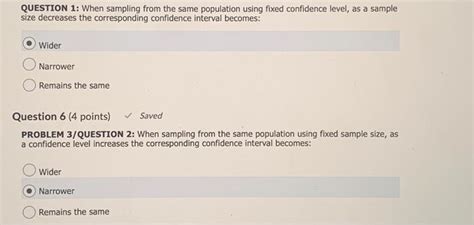 Solved Question 1 When Sampling From The Same Population