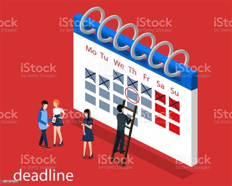 아이소메트릭 3d 벡터 일러스트 레이 션 팀웍 회의 토론 마감 달력에 대한 스톡 벡터 아트 및 기타 이미지 달력 등측투영법 3차원 형태 Istock