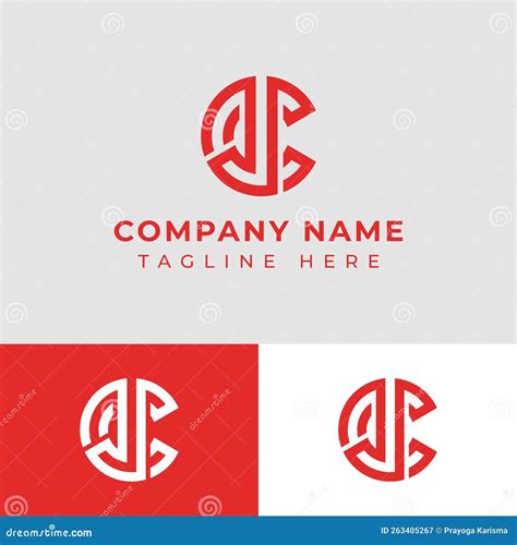 Letter Jc Or Cj Monogram Circle Logo Cj Or Jc Initials Stock Illustration Illustration Of