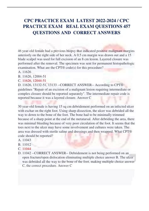 Cpc Practice Exam Latest Cpc Practice Exam Real Exam Questions 457