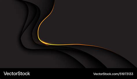 Abstract Gold Line Curve Black Shadow Overlap Vector Image
