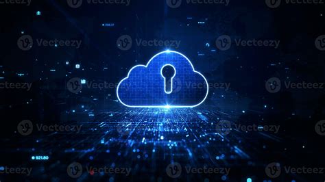 Blue Digital Cloud Computing Cyber Security Digital Data Network
