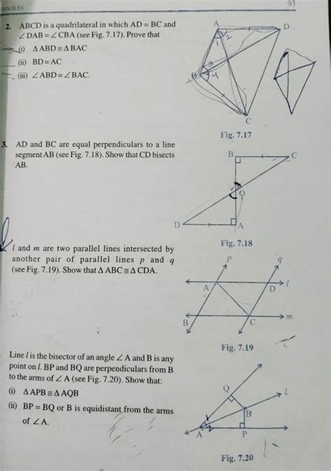 2 ABCD Is A Quadrilateral In Which AD BC And DAB CBA See Fig 7 17