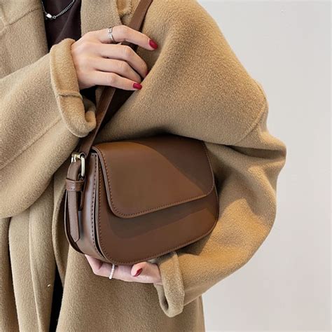 가방 크로스백 여성 더블 브라운 가죽 투웨이 에이블리