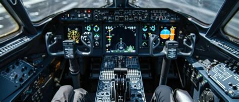 Airplane Cockpit View Premium Ai Generated Image