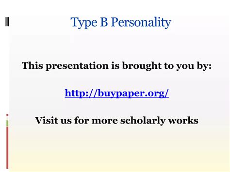 Type B Personality Ppt