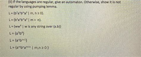 11 if the languages are regular give an automaton
