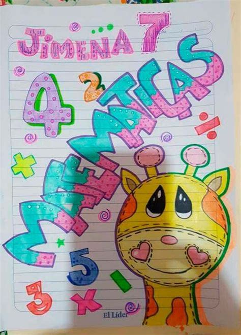 57 Carátulas para Cuadernos de Matemáticas fáciles de dibujar Foros