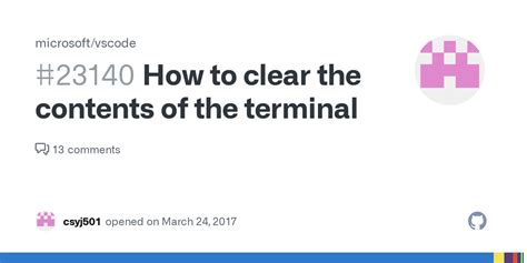 How To Clear The Contents Of The Terminal · Issue 23140 · Microsoftvscode · Github