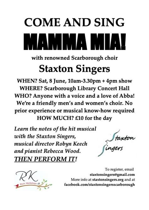 Come And Sing Mamma Mia Scarborough Library 8 June 2024