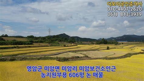 1642 가격조정 평당 5만원 미암보건소인근 농지원부용 606평 논 평당 5만원 영암부동산 미암면 미암리 YouTube