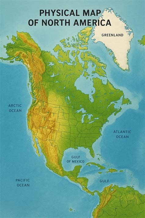 physical map of north america terrain guide