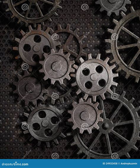 Rusty Gears And Cogs Metal Background Stock Photo Image Of Technology