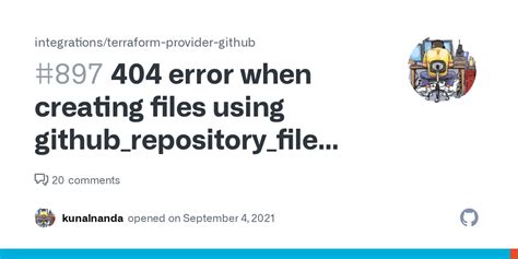 404 Error When Creating Files Using Githubrepositoryfile Resource