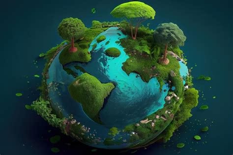 Premium Photo Planet Earth On A Green Background Generative Ai