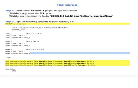 Solved Final Exercise Step Create A New ASSEMBLY Project Chegg Com
