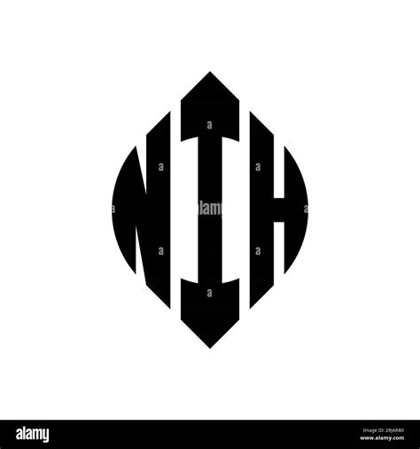Nih Circle Letter Logo Design With Circle And Ellipse Shape Nih Ellipse Letters With