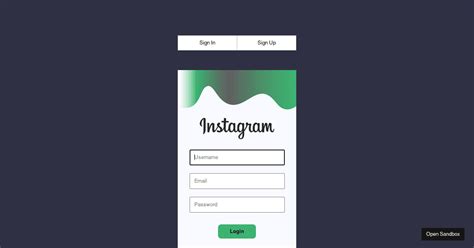 Social Media App Forked Codesandbox