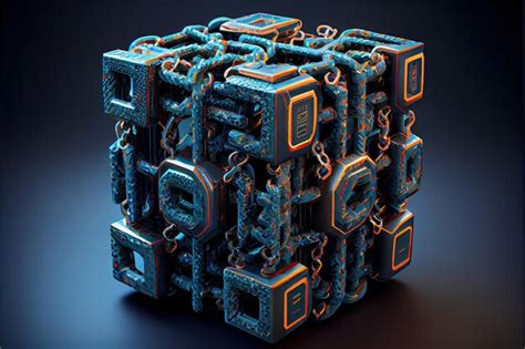 Premium Ai Image Block Chain Concept Chain Of Network Connections