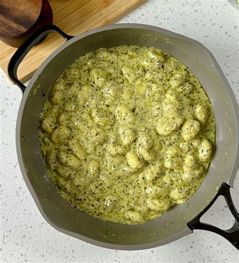 Creamy Pesto Gnocchi By Kimthefoodie