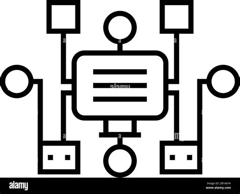 Connection Line Icon Concept Sign Outline Vector Illustration Linear Symbol Stock Vector