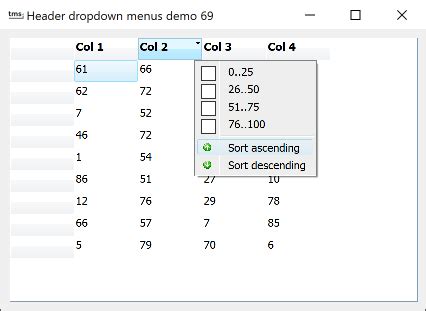 TMS Software TAdvStringGrid Example