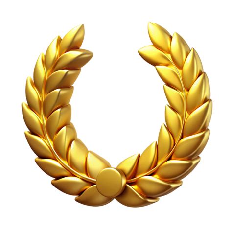Signature Geometric Hyper Specific Professional Render Of A Single Greek Laurel Wreath Golden