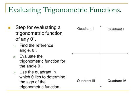 Ppt 1 4 Trigonometric Functions Of Any Angle Powerpoint