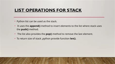 Data Structure Stack Operation In Python Ppt