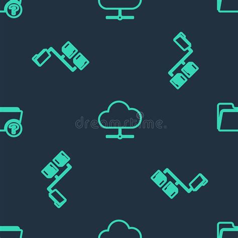 Set Line Network Cloud Connection Folder Tree And Unknown Directory On