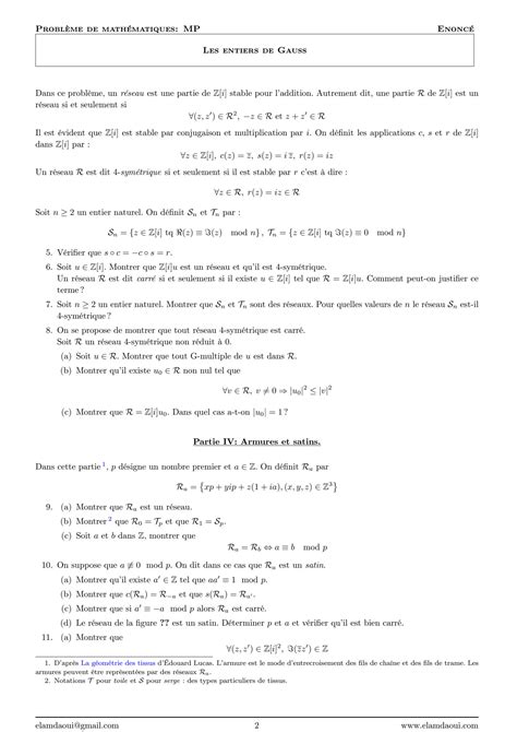 SOLUTION Les Entiers De Gauss Studypool