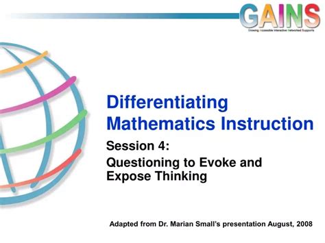 PPT Differentiating Mathematics Instruction Engaging Questions