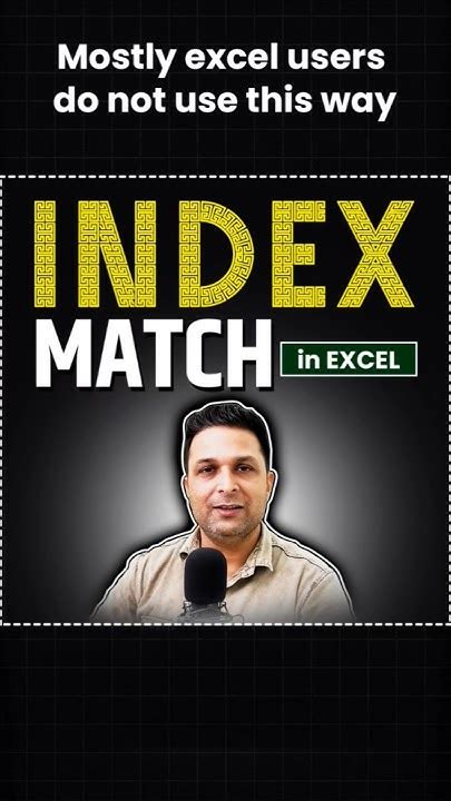 Index Match In Excel L Most Useful In Excel Excelshorts Ytshorts