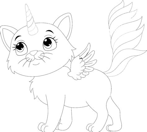 Coloriage Chat Licorne à Imprimer