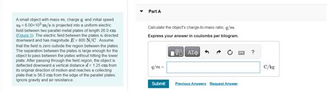 A Small Object With Mass M ﻿charge Q ﻿and Initial